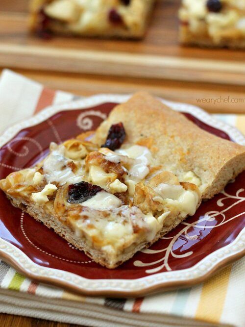 Chicken and Cranberry Pizza with White Pizza Sauce - The Weary Chef