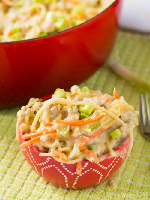 Quick Skillet Ranch Chicken Spaghetti Recipe - The Weary Chef